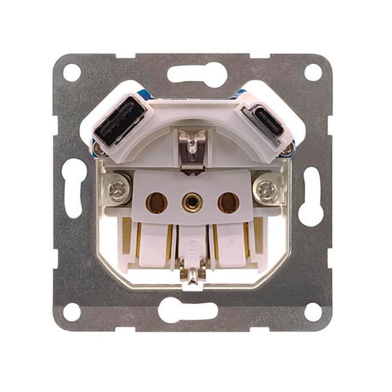 磊 Base de enchufe con doble cargador USB Ref: 18524-USBC (Compatible con las series Bjc Iris ...